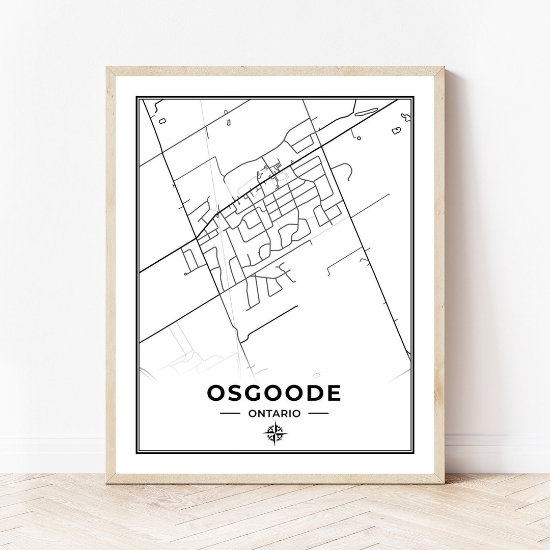 Osgoode Map Print | Map of Osgoode Ontario | Black & White | Digital ...