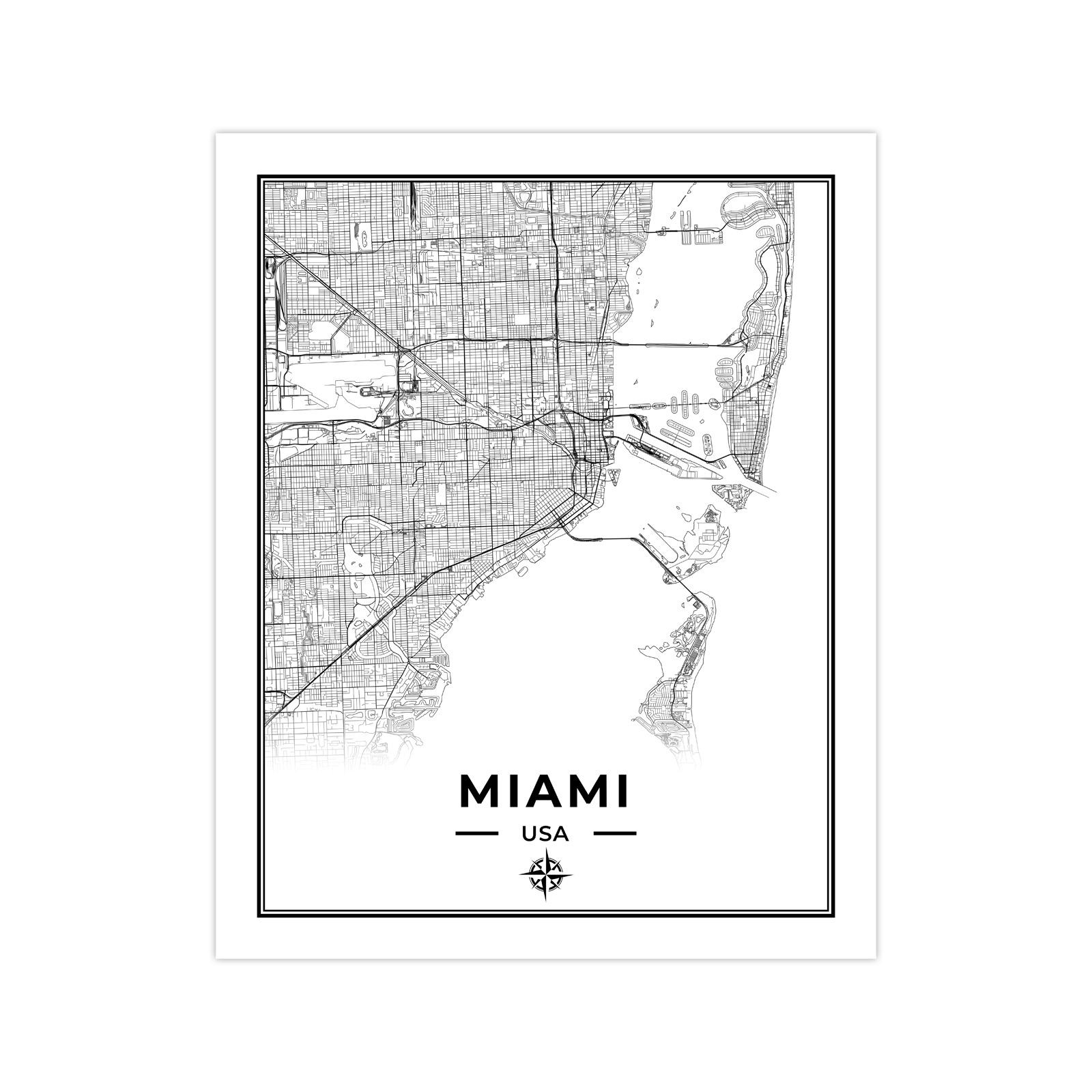 Miami Map Print | Map of Miami Florida | Digital Download - Etsy