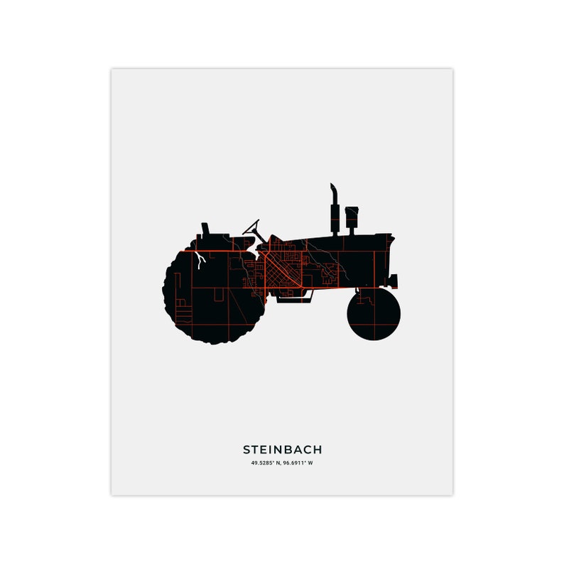Steinbach Tractor Print | Map of Steinbach Manitoba | Digital Download ...