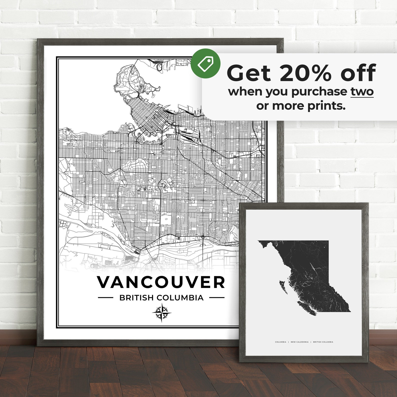 Vancouver Map Print Map of Vancouver British Columbia - Etsy Canada