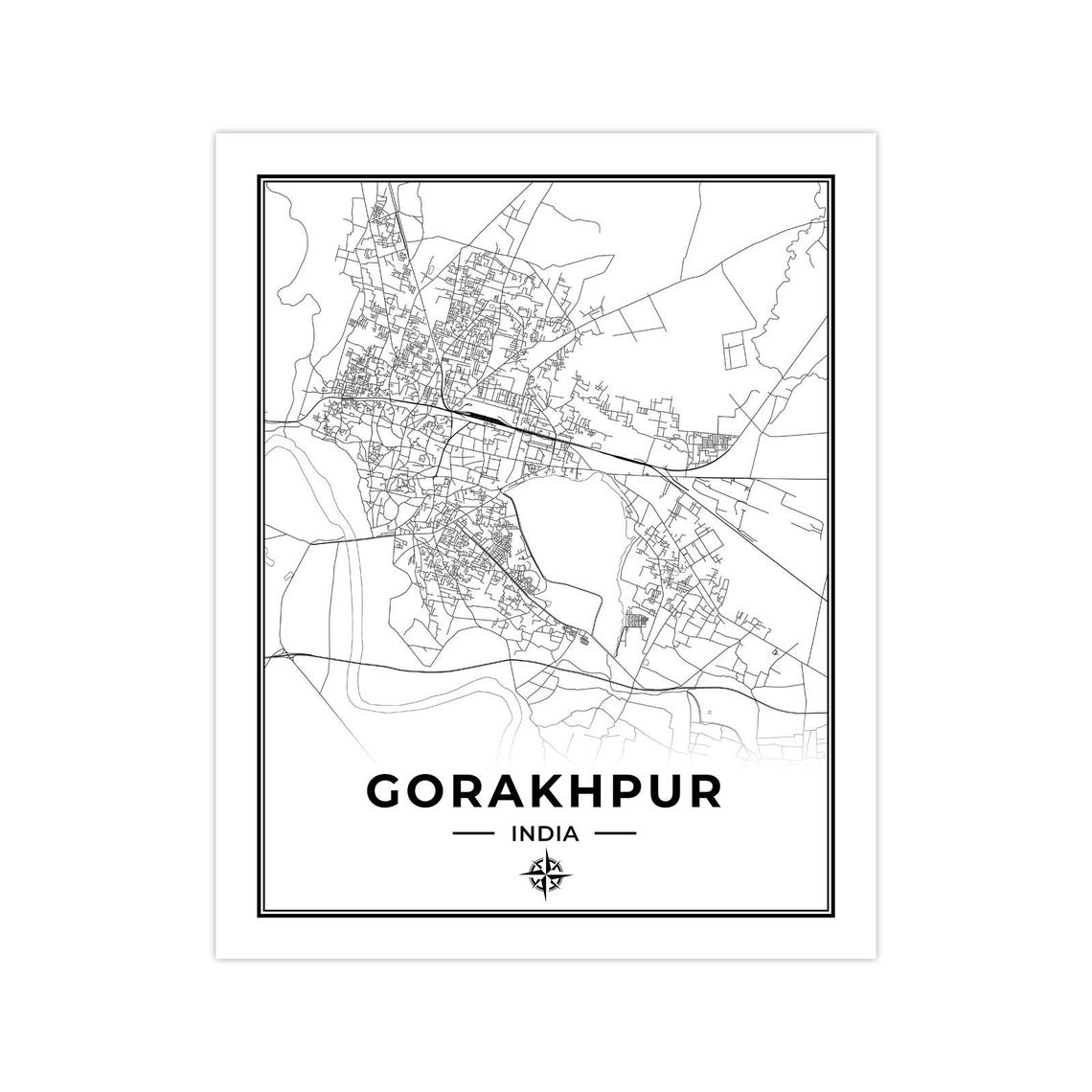 Gorakhpur Map Print | Map of Gorakhpur India | Digital Download - Etsy