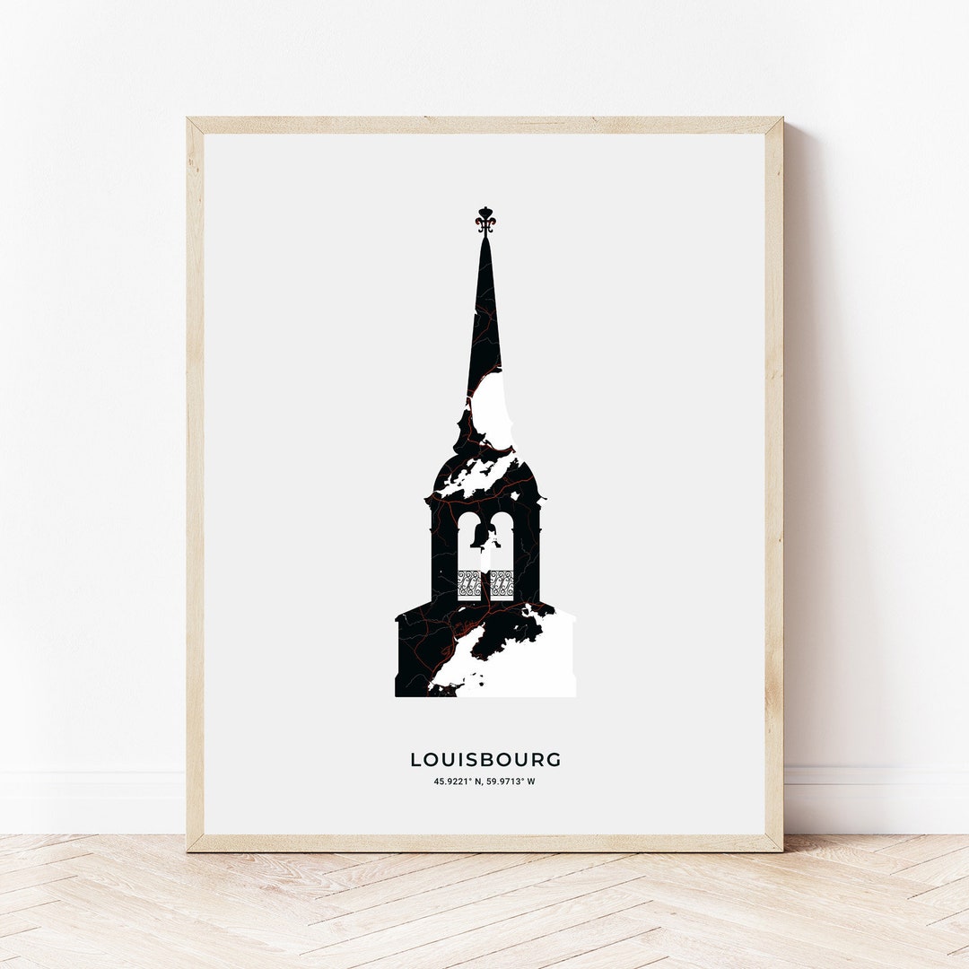 Louisbourg Fortress Print | Map of Louisbourg Nova Scotia | Digital ...