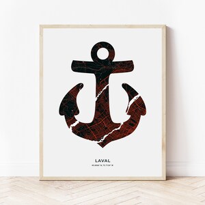 Laval Anchor Print | Map of Laval Quebec | Digital Download - Etsy