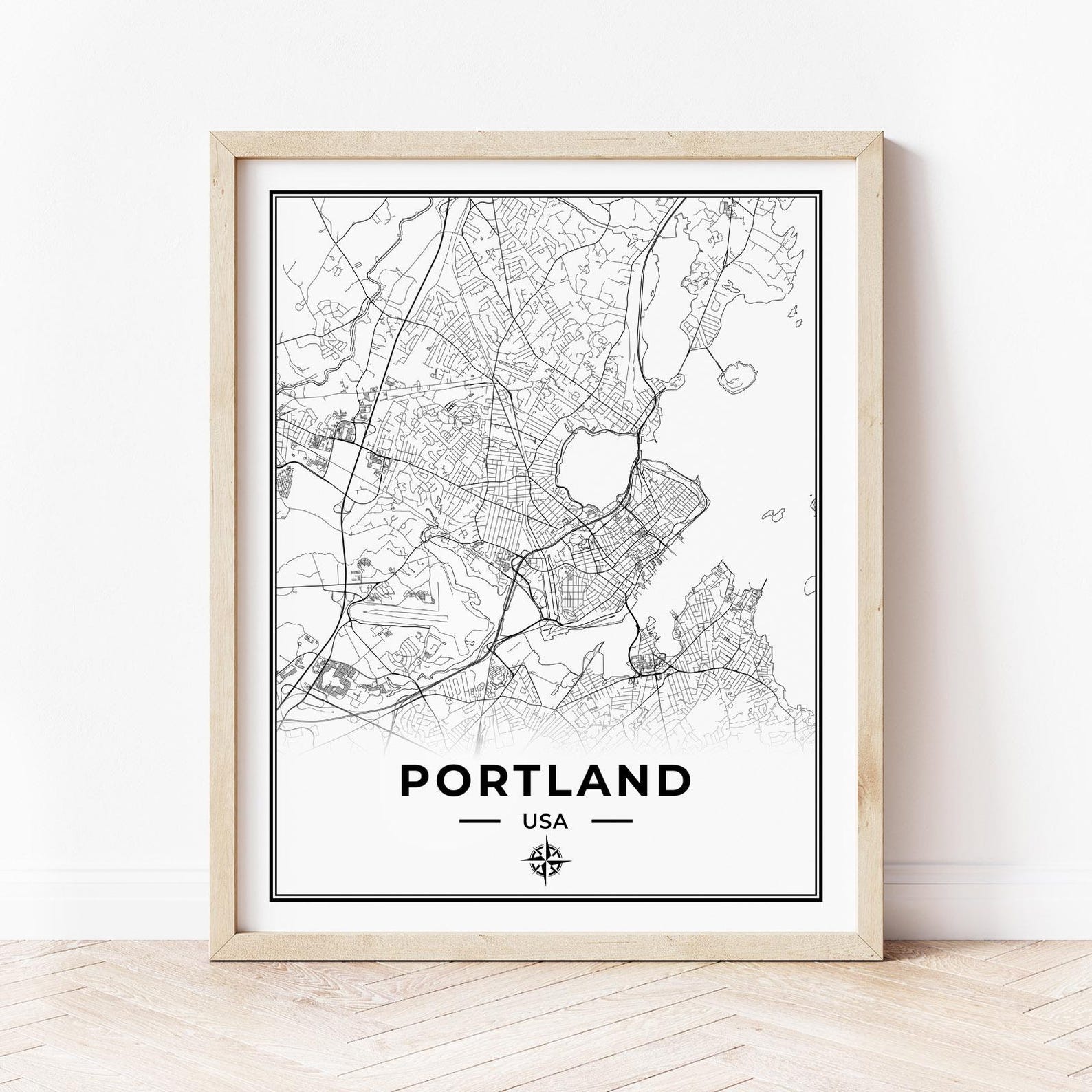 Portland Maine Map Print | Map of Portland Maine | Digital Download - Etsy