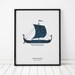 Reykjavik Viking Longship Map Print | Map of Reykjavik Iceland ...