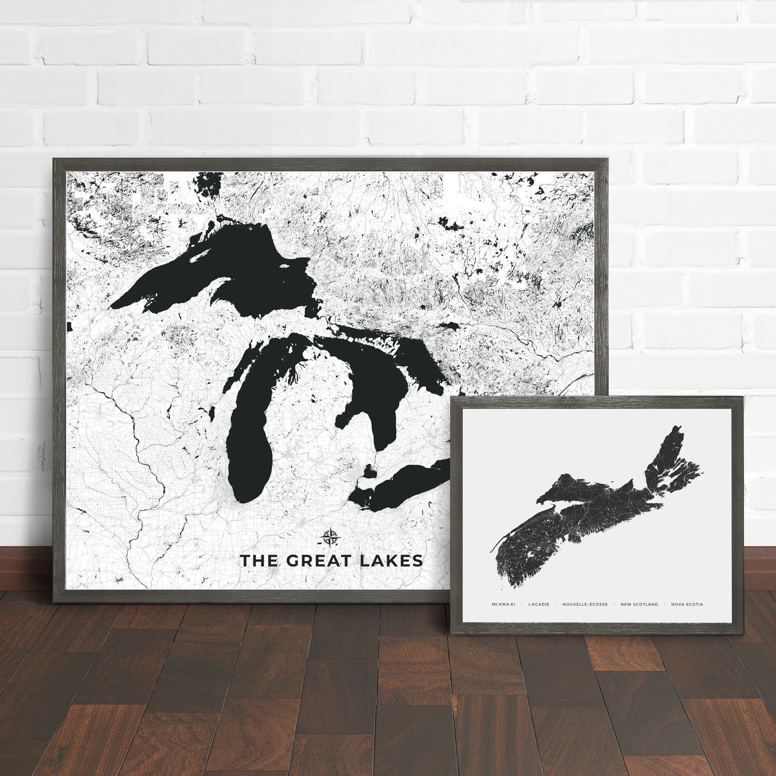 The Great Lakes Map Print Map of the Great Lakes | Etsy