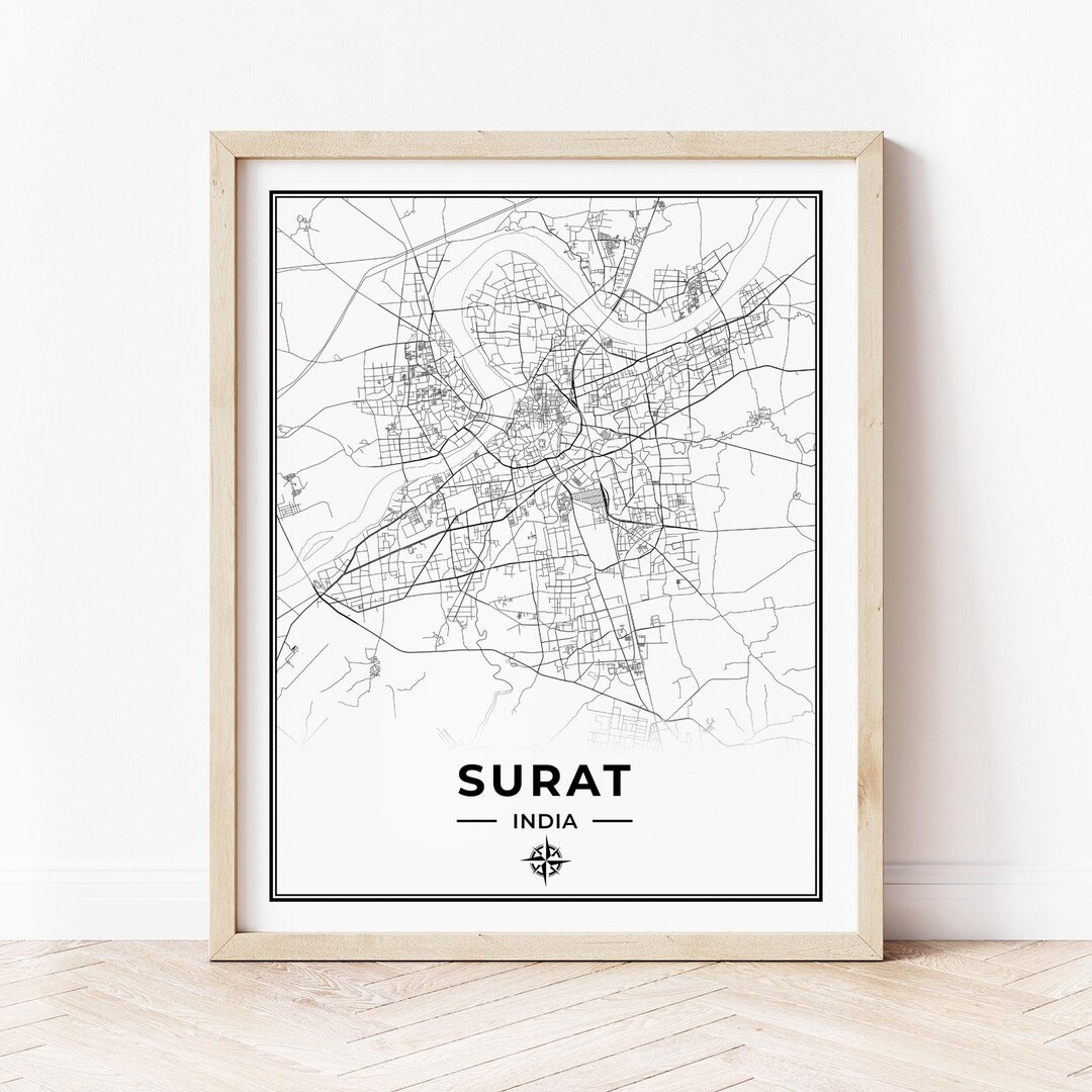 Surat Map Print | Map of Surat India | Digital Download - Etsy