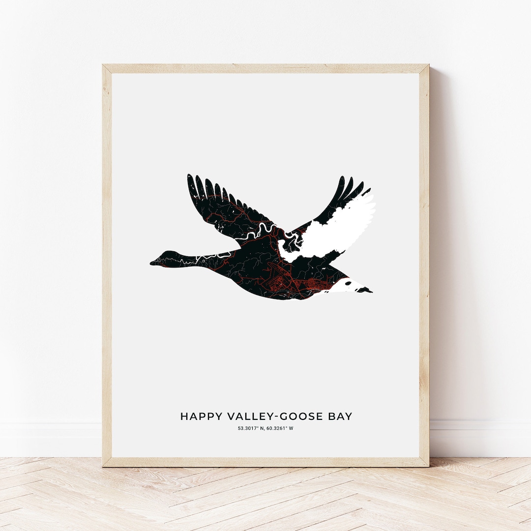 Happy Valley-goose Bay Canada Goose Print | Map of Happy Valley-goose ...