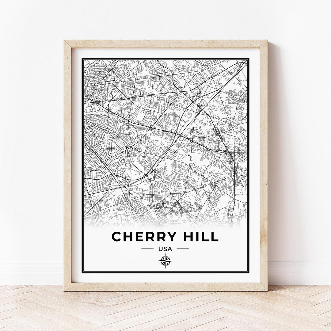 Cherry Hill Map Print | Map of Cherry Hill New Jersey | Digital ...