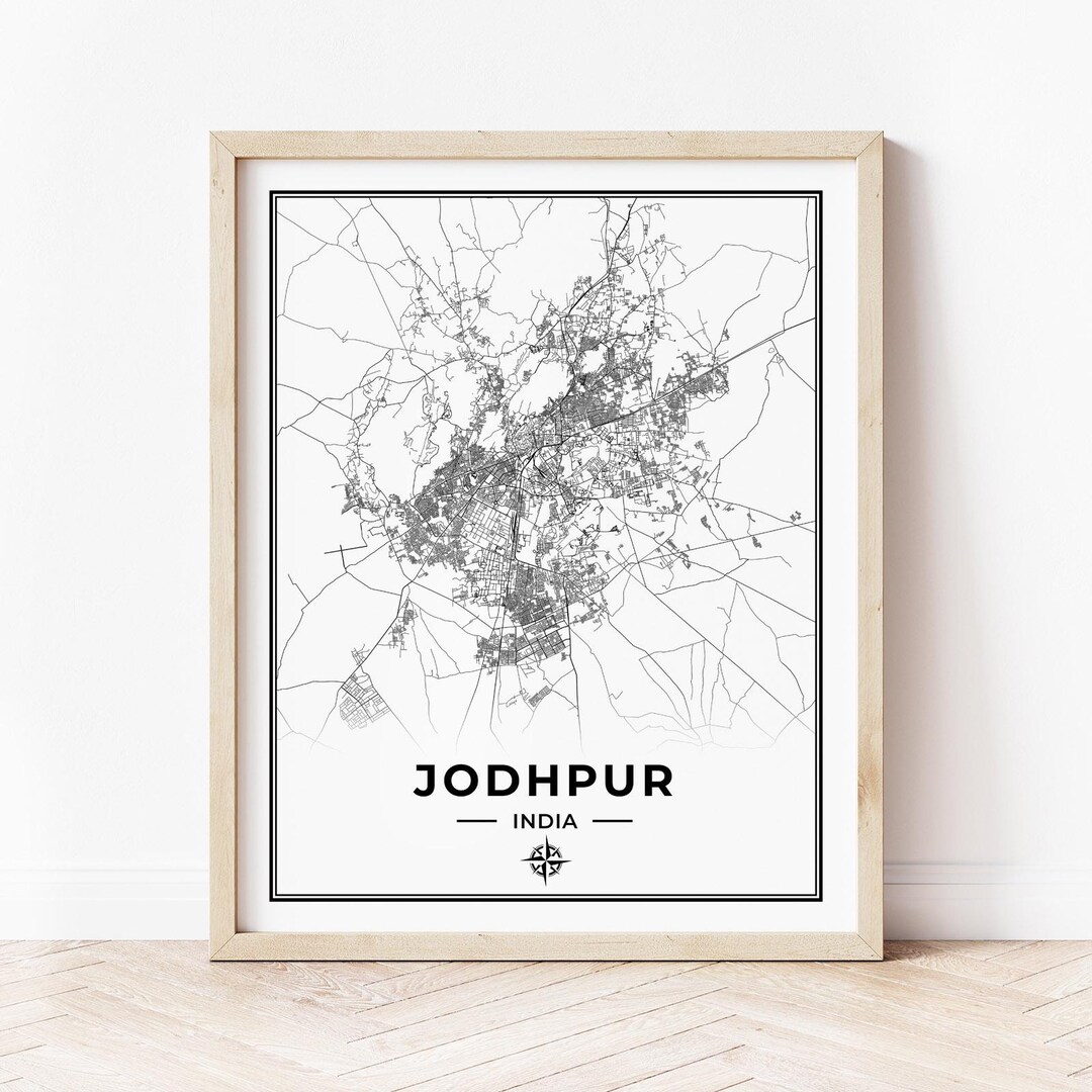 Jodhpur Map Print | Map of Jodhpur India | Digital Download - Etsy