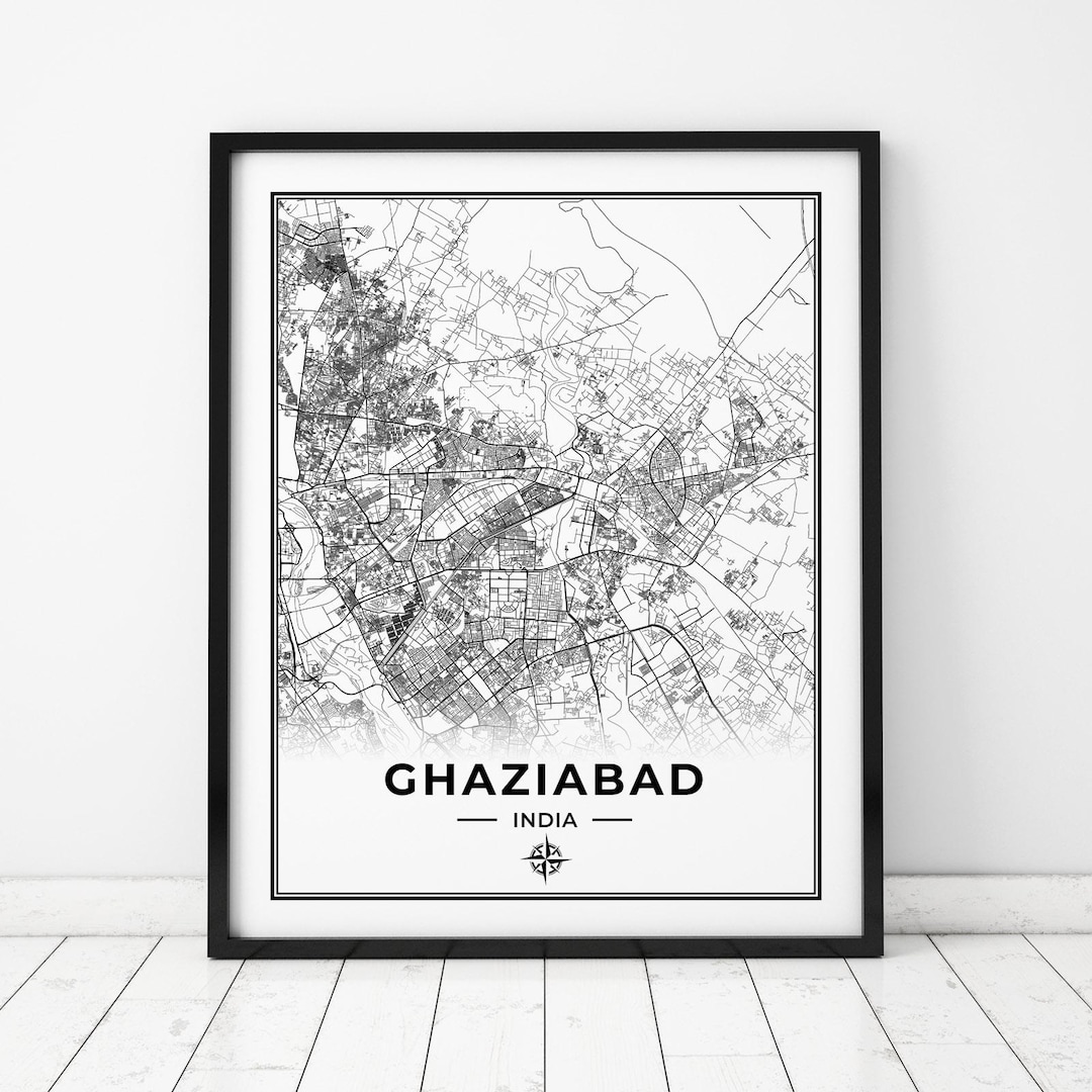 Ghaziabad Map Print | Map of Ghaziabad India | Digital Download - Etsy