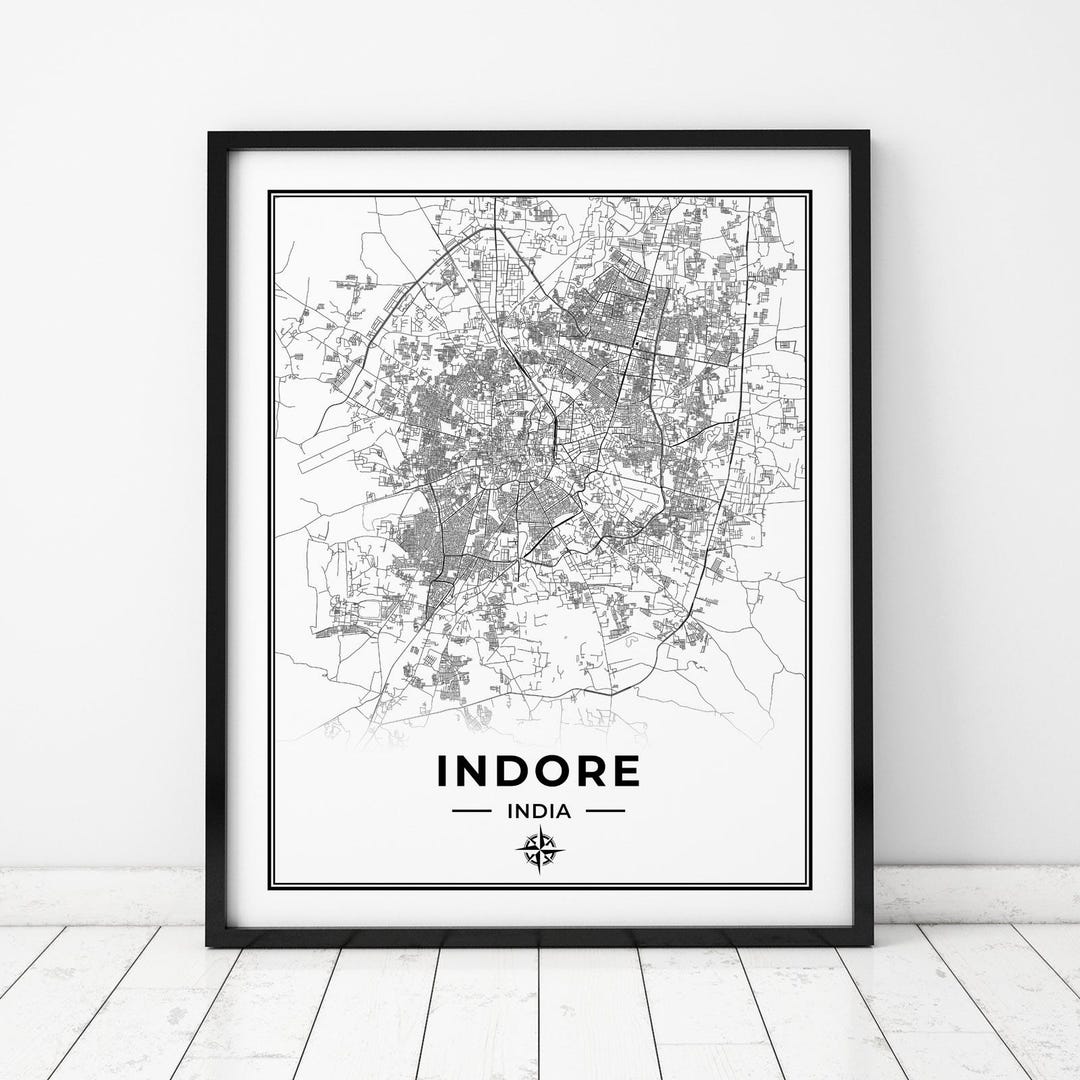 Indore Map Print | Map of Indore India | Digital Download - Etsy