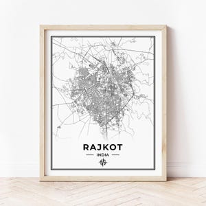 Rajkot Map Print | Map of Rajkot India | Digital Download - Etsy