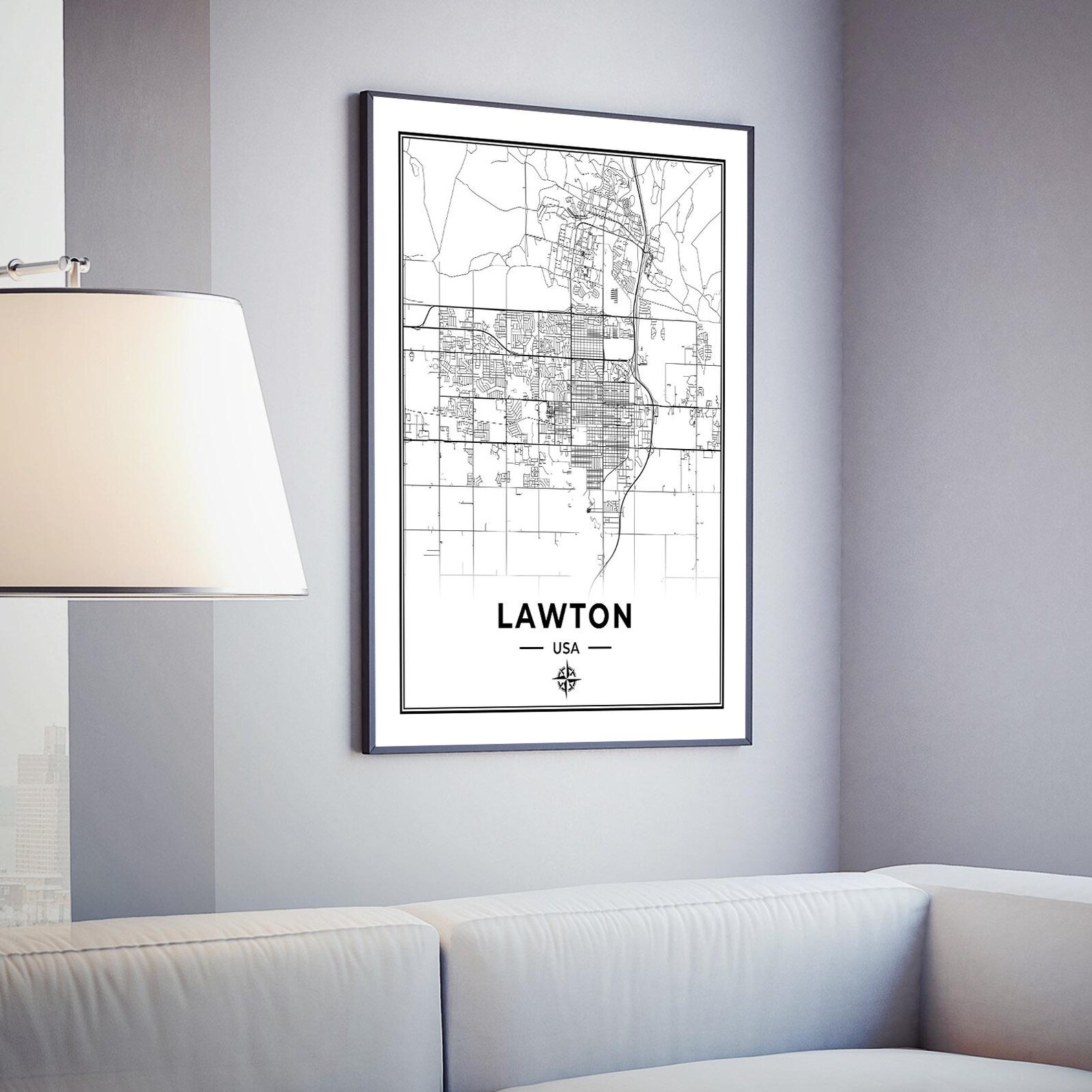 Lawton Map Print | Map of Lawton Oklahoma | Digital Download - Etsy