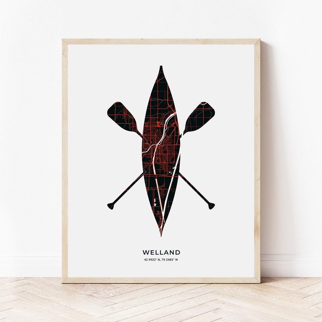 Welland Canoe Print | Map of Welland Ontario | Digital Download - Etsy