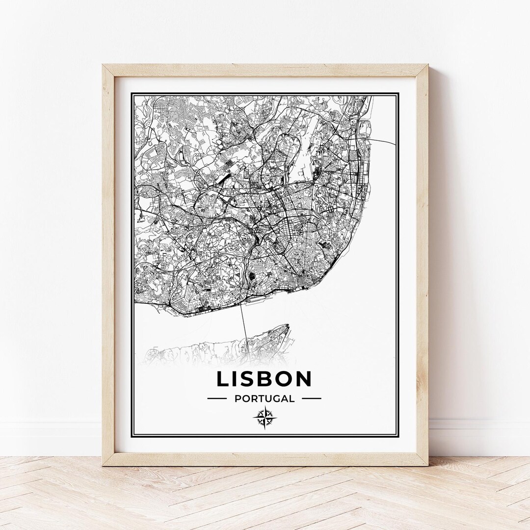 Lisbon Map Print | Map of Lisbon Portugal | Digital Download - Etsy