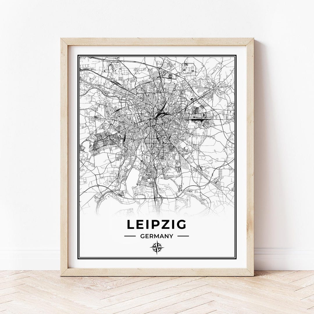 Leipzig Map Print | Map of Leipzig Germany | Digital Download - Etsy