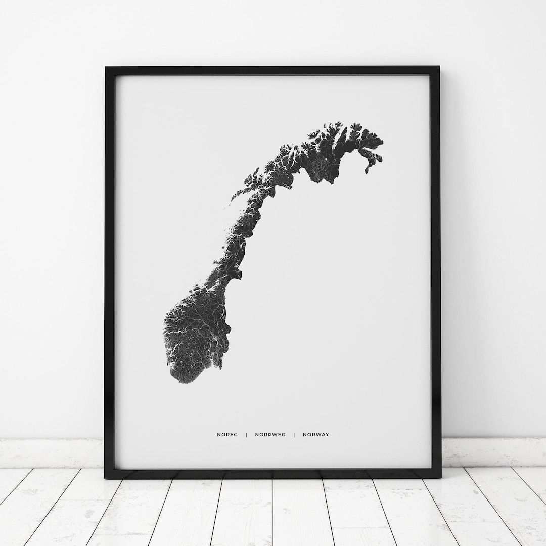 Norway Map Print | Map of Norway | Digital Download - Etsy