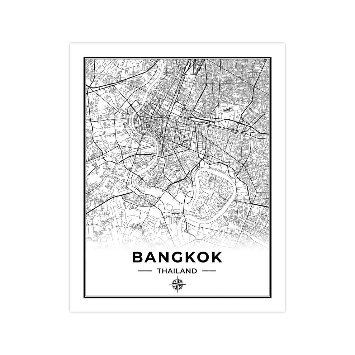 Bangkok Map Print | Map of Bangkok Thailand | Digital Download - Etsy