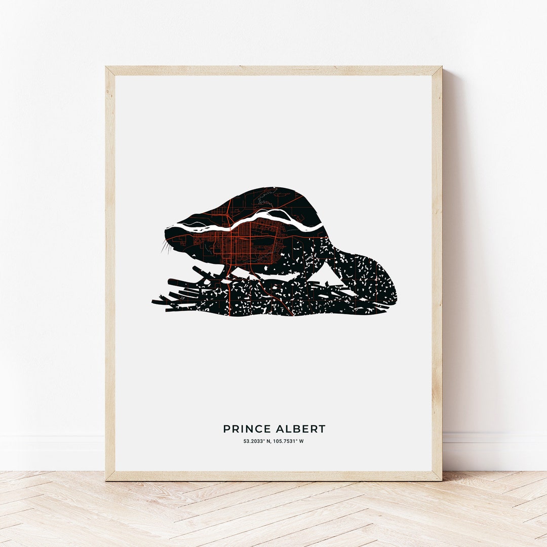 Prince Albert Beaver Print | Map of Prince Albert Saskatchewan ...