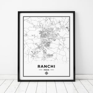 Ranchi Map Print Map of Ranchi India Digital Download - Etsy