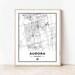Aurora Map Print | Map of Aurora Ontario | Black & White | Digital ...