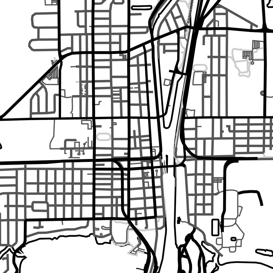 Port Colborne Map Print | Map of Port Colborne Ontario | Black & White ...