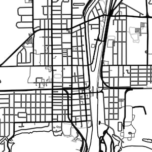 Port Colborne Map Print | Map of Port Colborne Ontario | Black & White ...