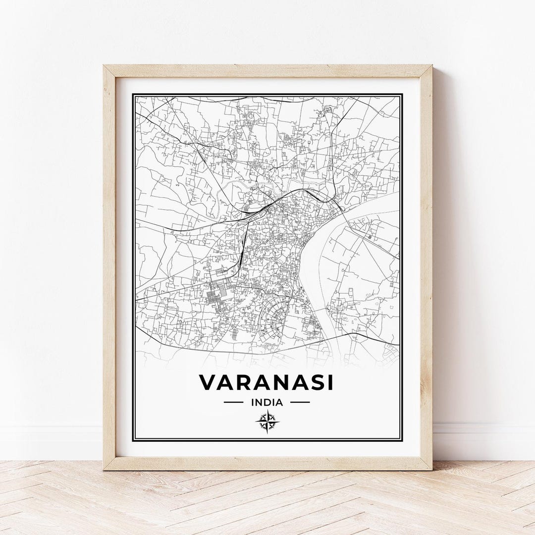 Varanasi Map Print | Map of Varanasi India | Digital Download - Etsy
