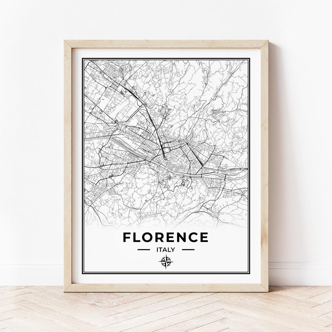 Florence Map Print | Map of Florence Italy | Digital Download - Etsy