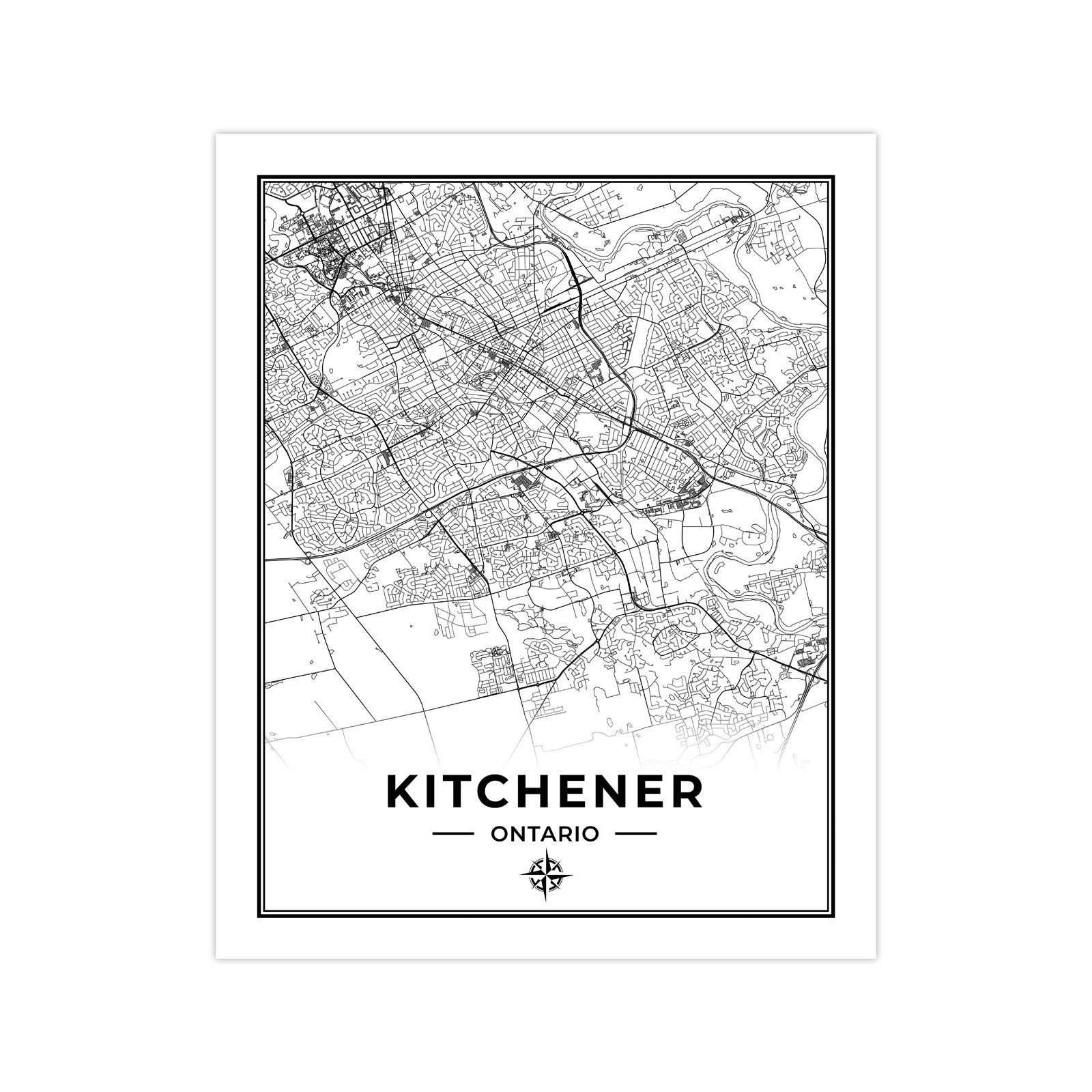 Kitchener-waterloo Map Print Map of Kitchener-waterloo - Etsy