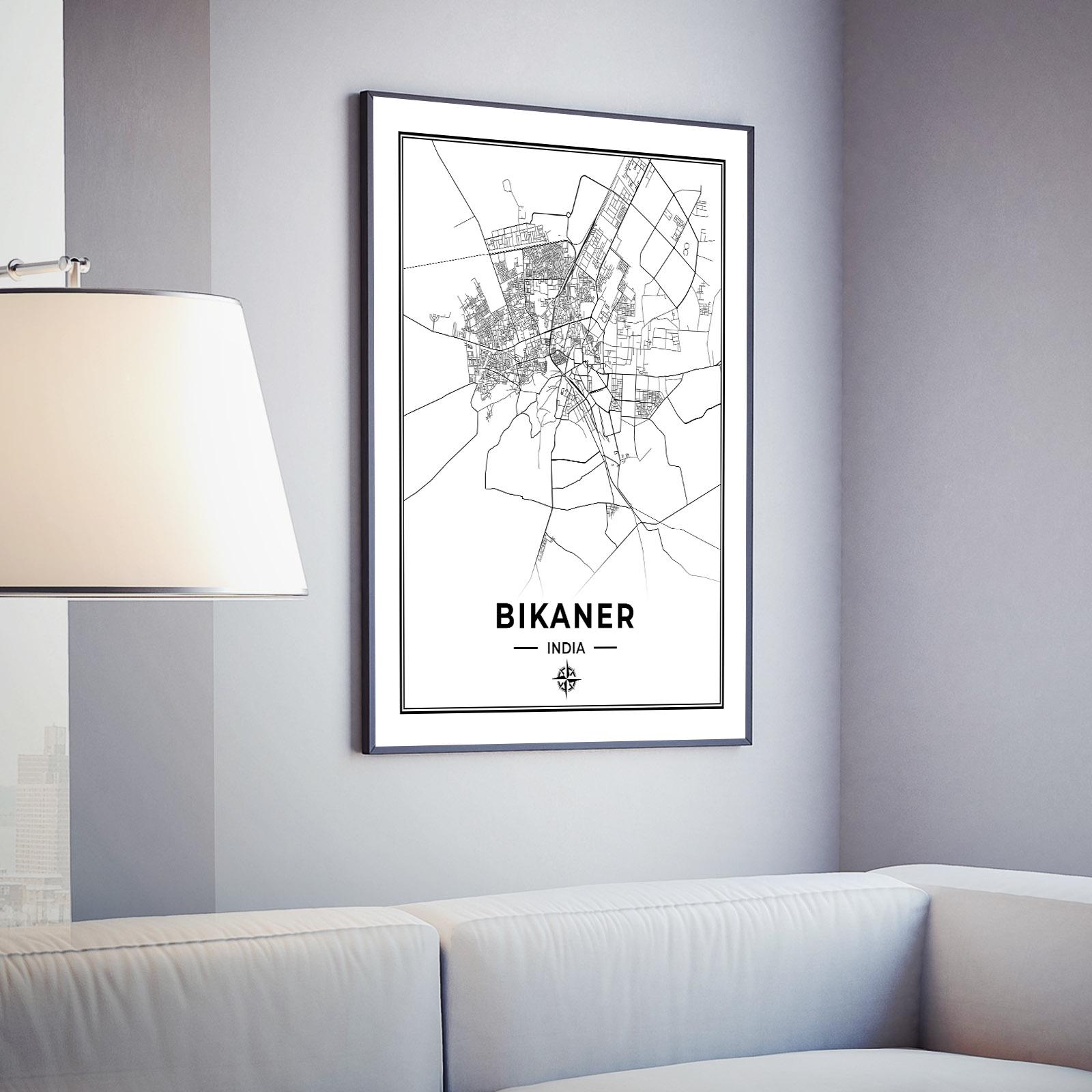 Bikaner Map Print | Map of Bikaner India | Digital Download - Etsy