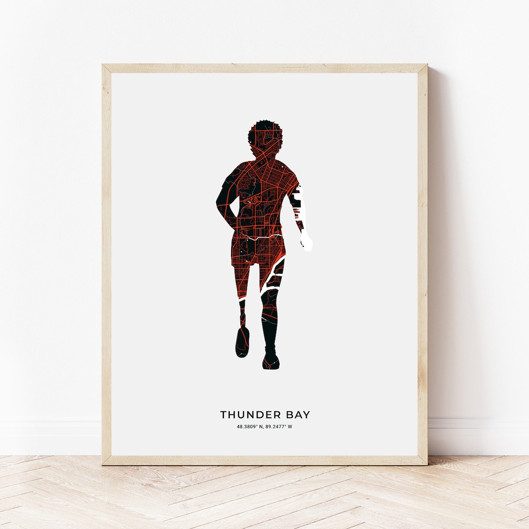 Buy Thunder Bay Terry Fox Print Map of Thunder Bay Ontario Digital ...