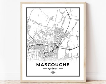 Mascouche Map Art - Etsy
