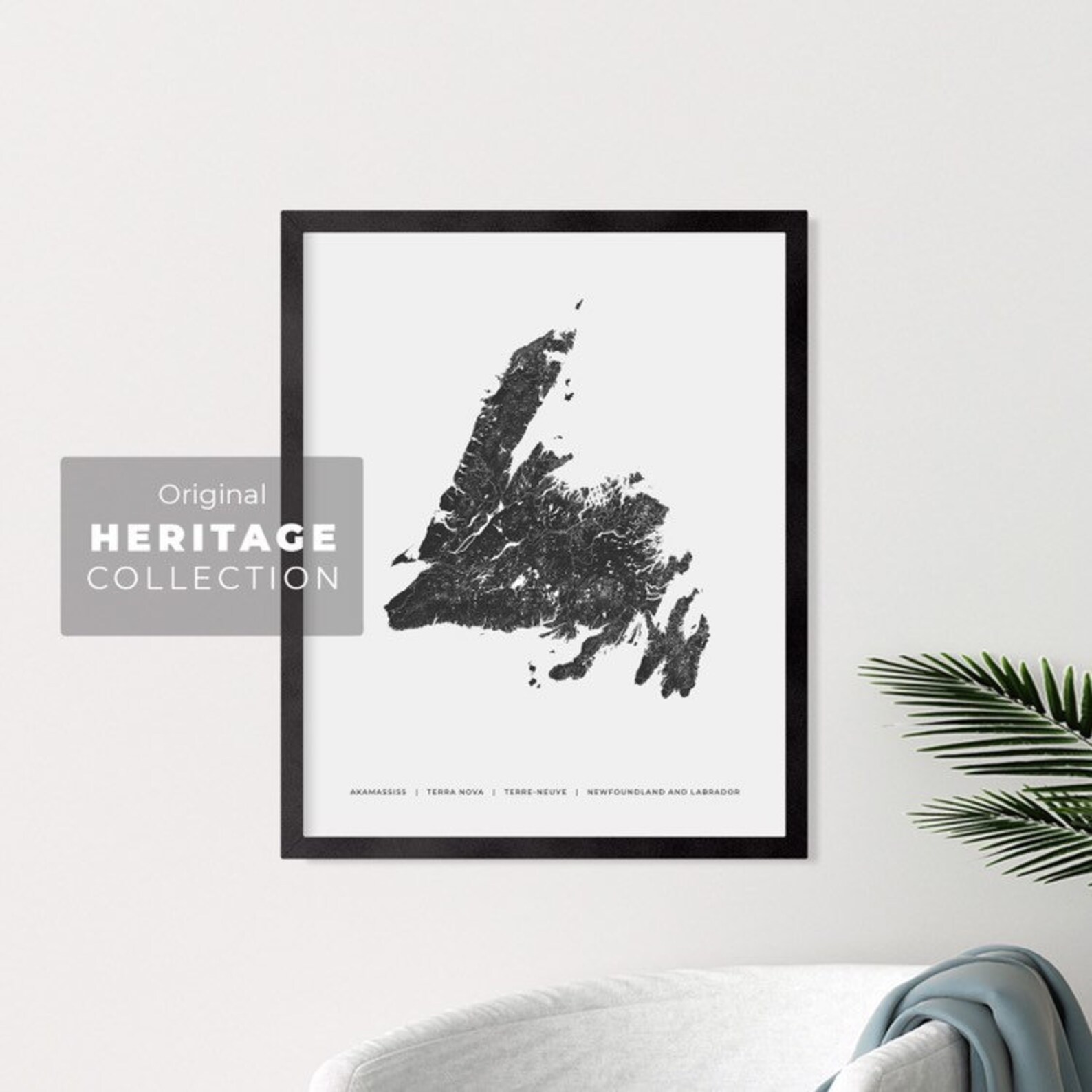 Newfoundland Heritage Map Print Map of Newfoundland | Etsy