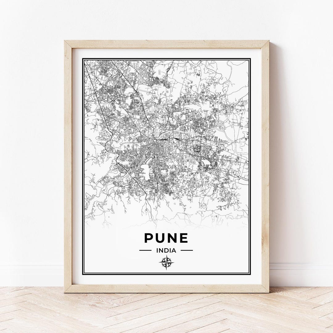 Pune Map Print | Map of Pune India | Digital Download - Etsy