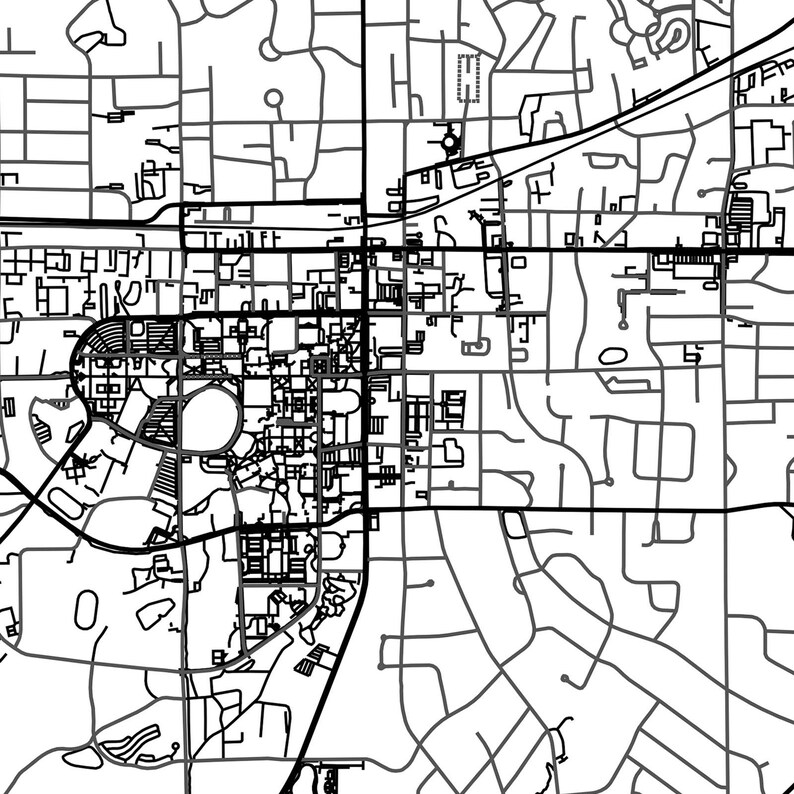 Auburn Map Print | Map of Auburn Alabama | Digital Download - Etsy