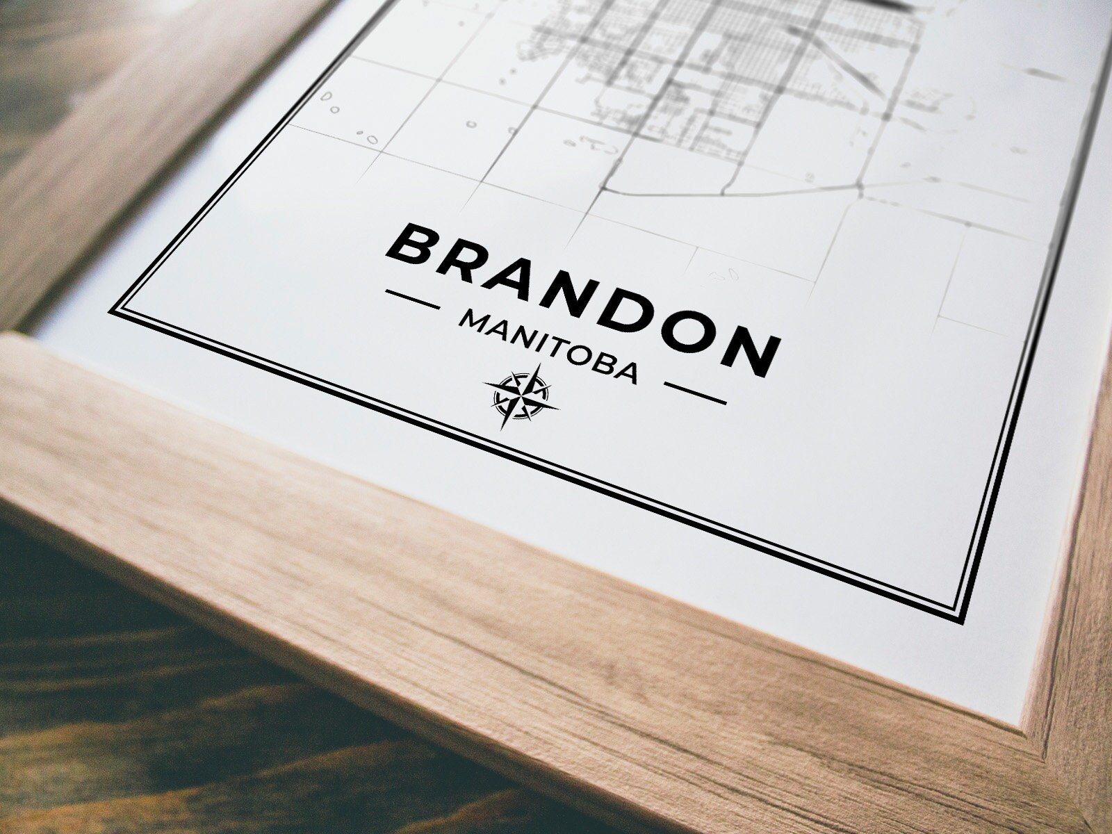 Brandon Map Print Map of Brandon Manitoba Black & White | Etsy