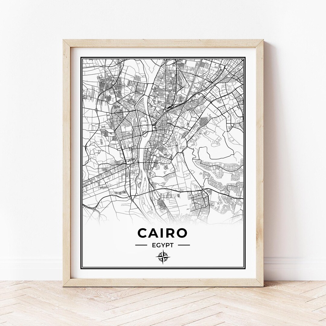 Cairo Map Print | Map of Cairo Egypt | Digital Download - Etsy