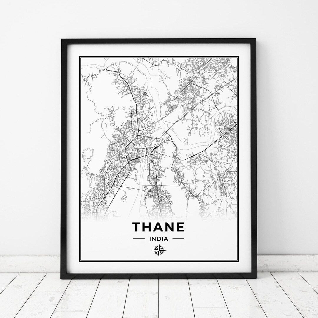 Thane Map Print | Map of Thane India | Digital Download - Etsy