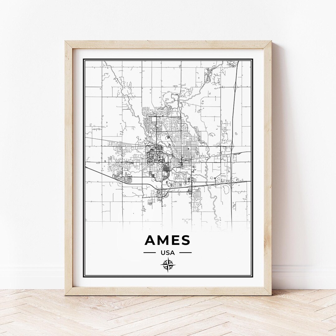 Ames Map Print | Map of Ames Iowa | Digital Download - Etsy