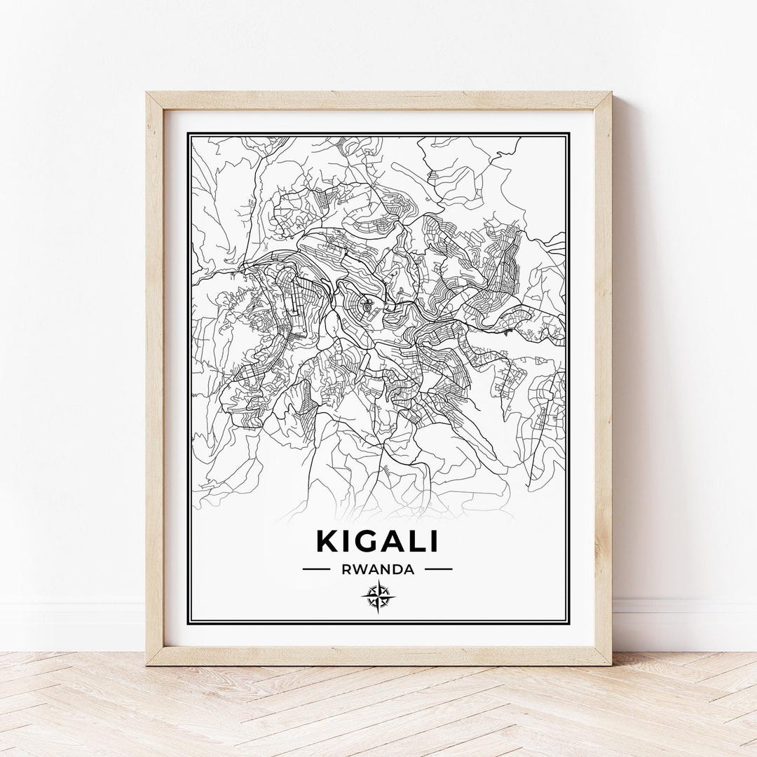 Kigali Map Print | Map of Kigali Rwanda | Digital Download - Etsy