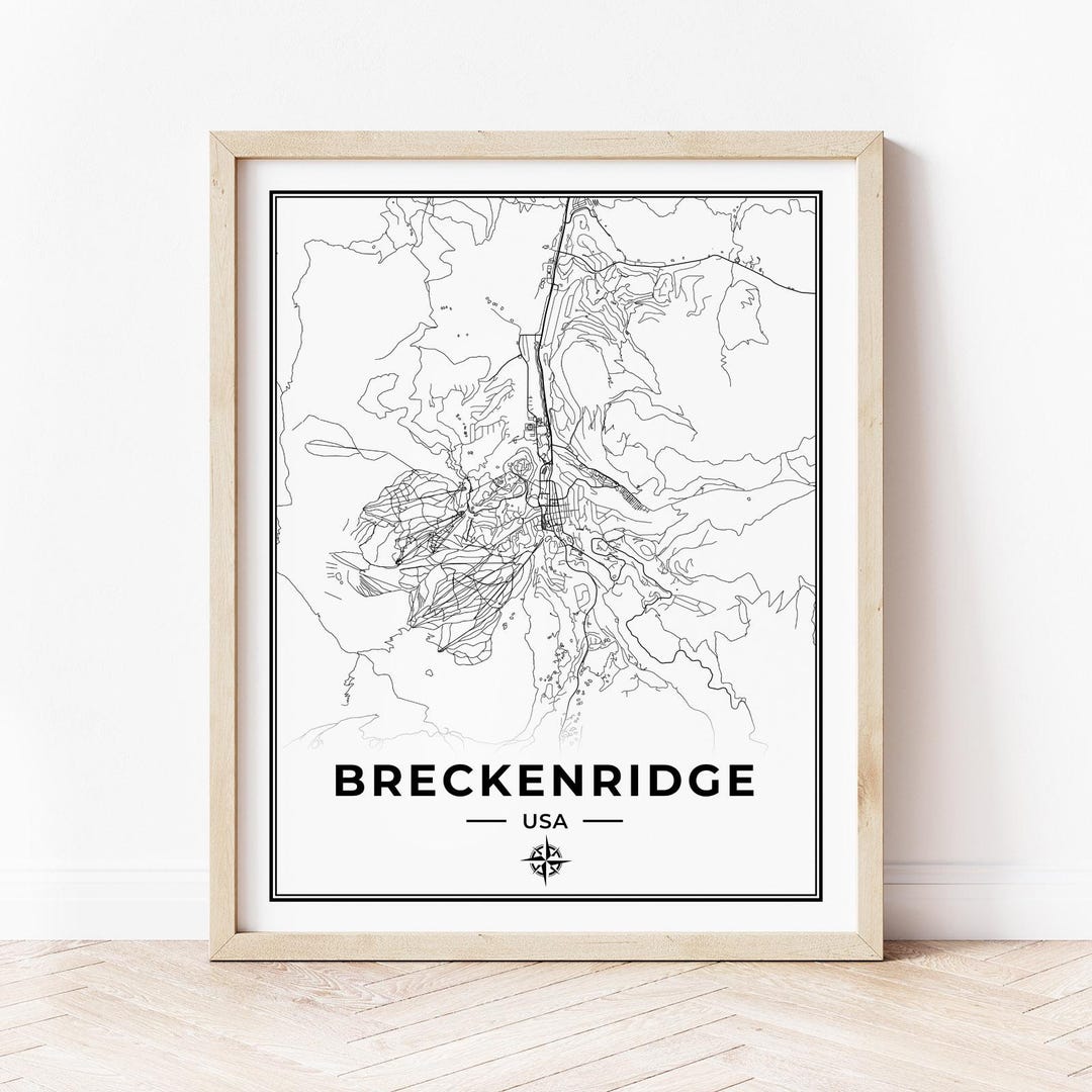 Breckenridge Map Print | Map of Breckenridge Colorado | Digital ...