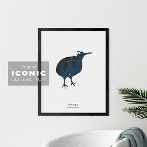 Napier Kiwi Map Print Map of Napier New Zealand Digital Download - Etsy