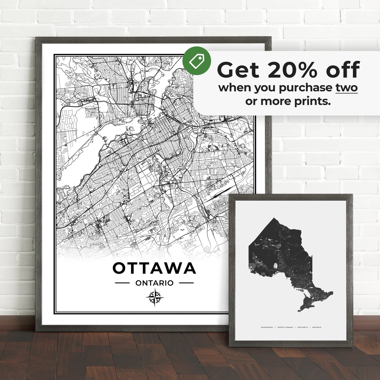 Ottawa Map Print Map of Ottawa Ontario Black & White | Etsy