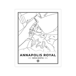 Annapolis Royal Map Print | Map of Annapolis Royal Nova Scotia | Black ...