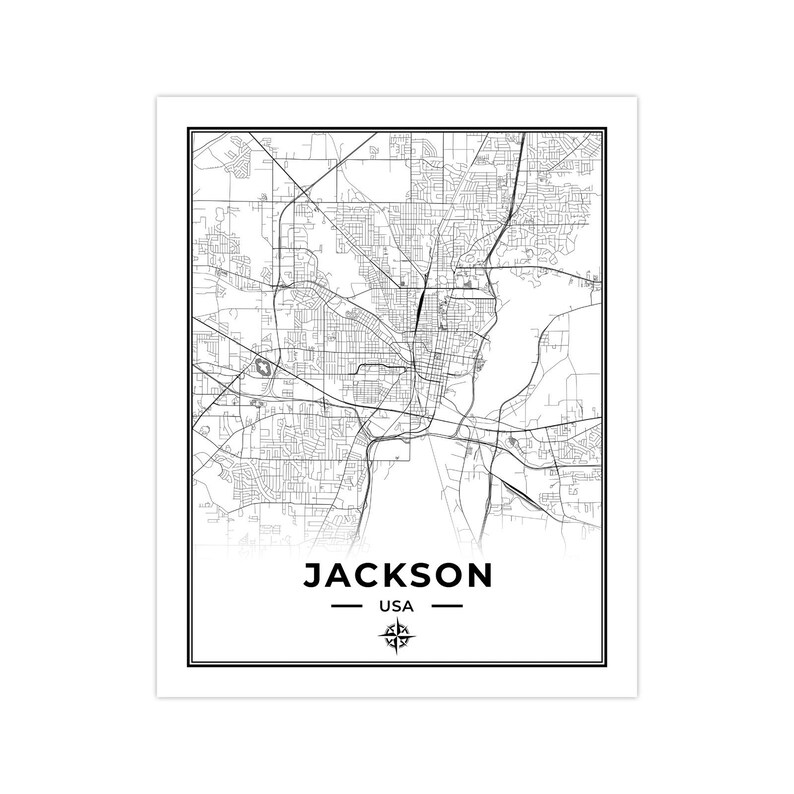 Jackson Map Print | Map of Jackson Mississippi | Digital Download - Etsy