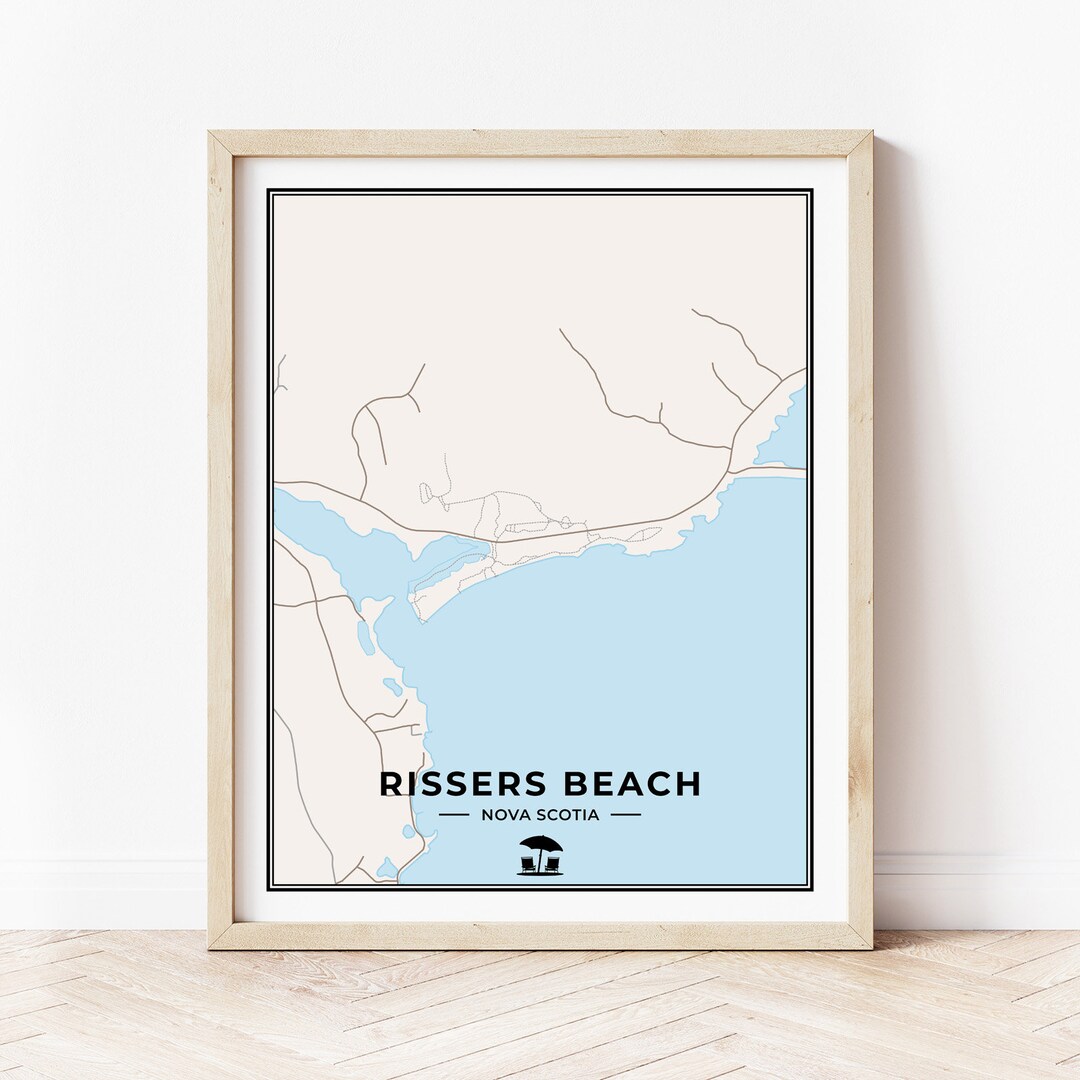Rissers Beach Map Print | Map of Rissers Beach | Digital Download - Etsy
