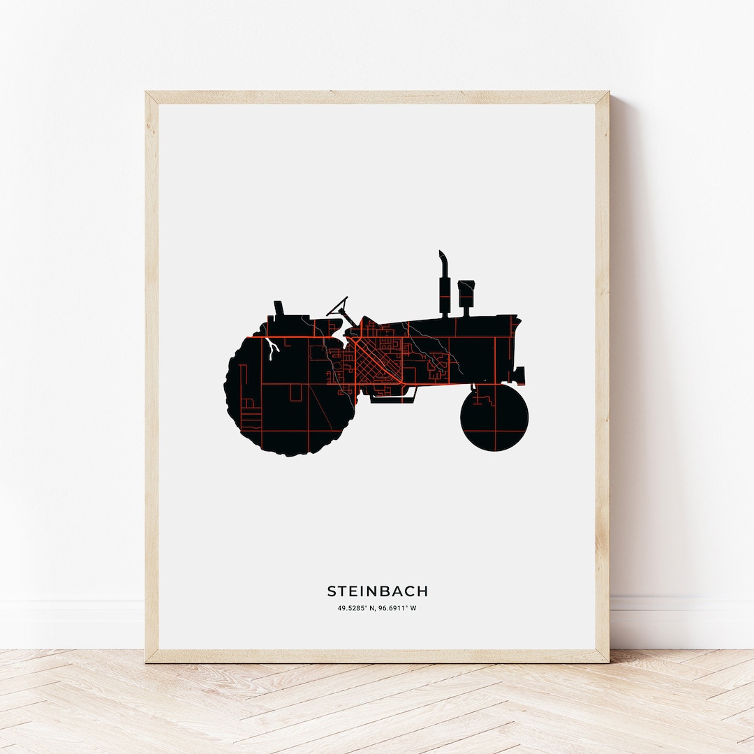 Steinbach Tractor Print | Map of Steinbach Manitoba | Digital Download ...