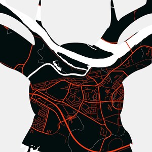 Oromocto Stag Print | Map of Oromocto New Brunswick | Digital Download ...